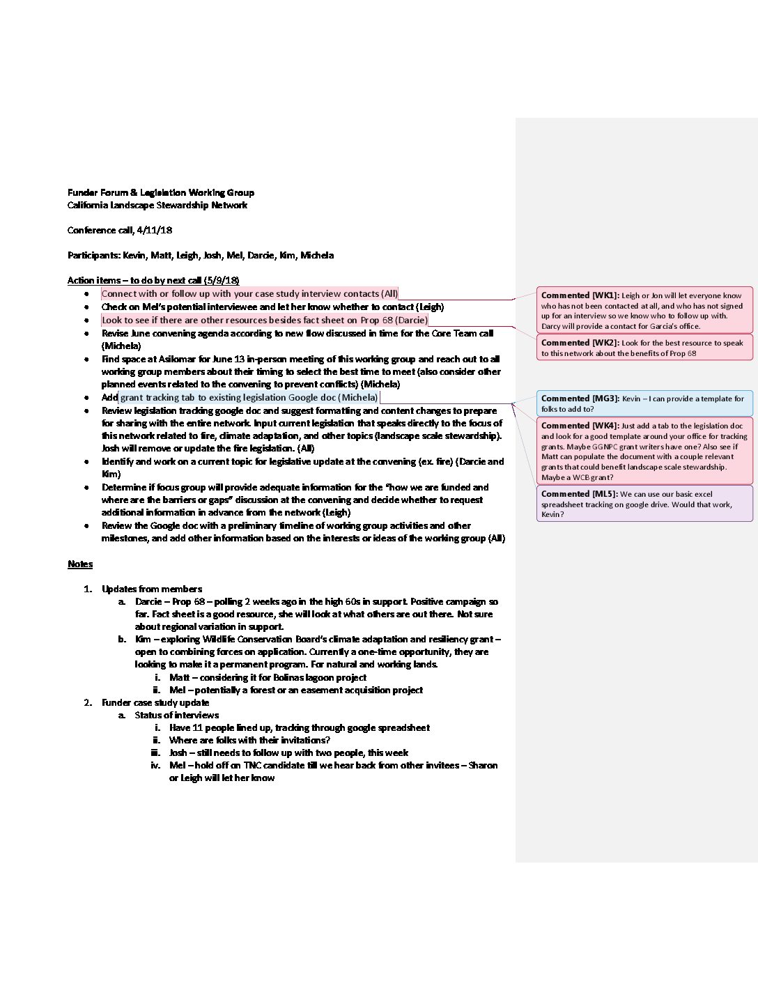 Funding & Legislation Working Group - Network for Landscape Conservation