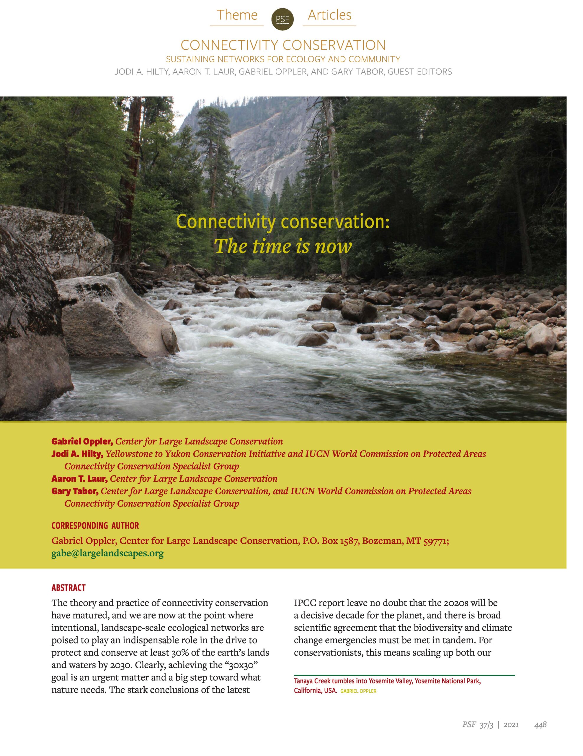 Connectivity conservation: The time is now - Network for Landscape ...